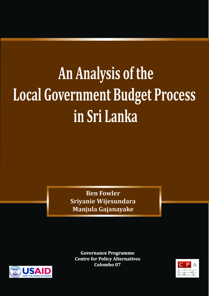 The Budget Process in Sri Lanka: Local and National Issue Analysis and ...